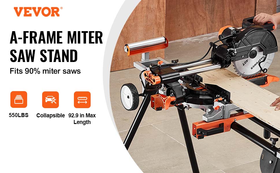 550 Lb Capacity Miter Saw Stand Adjustable Planer Stand With Wheels ...