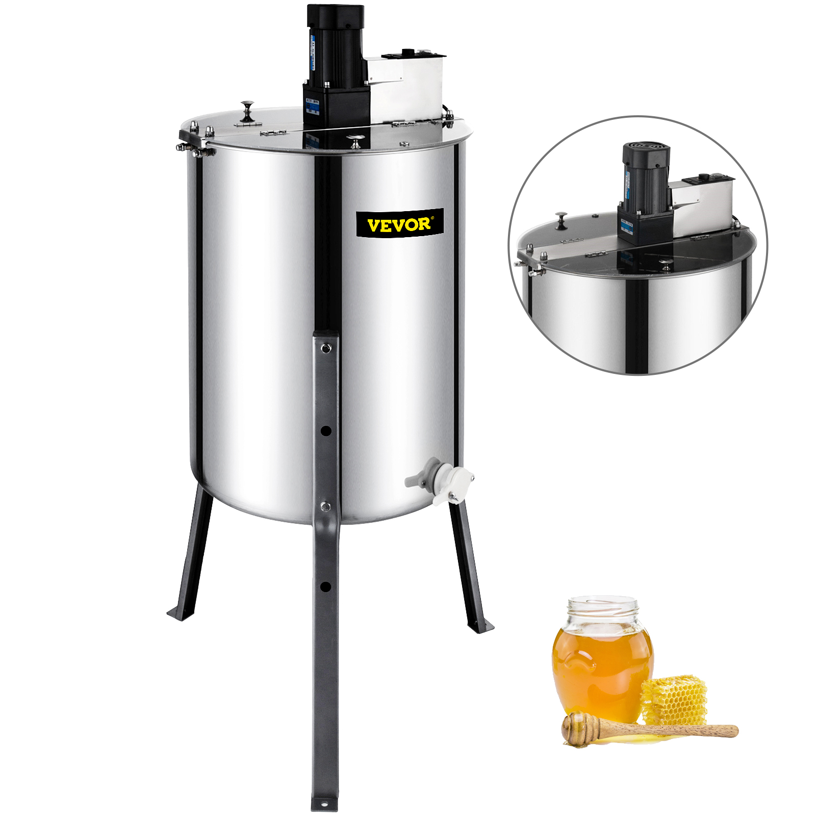 VEVOR 4 Frame Electric Honey Extractor Beekeeping 120 W Motor 2 Clear Lids | VEVOR AU