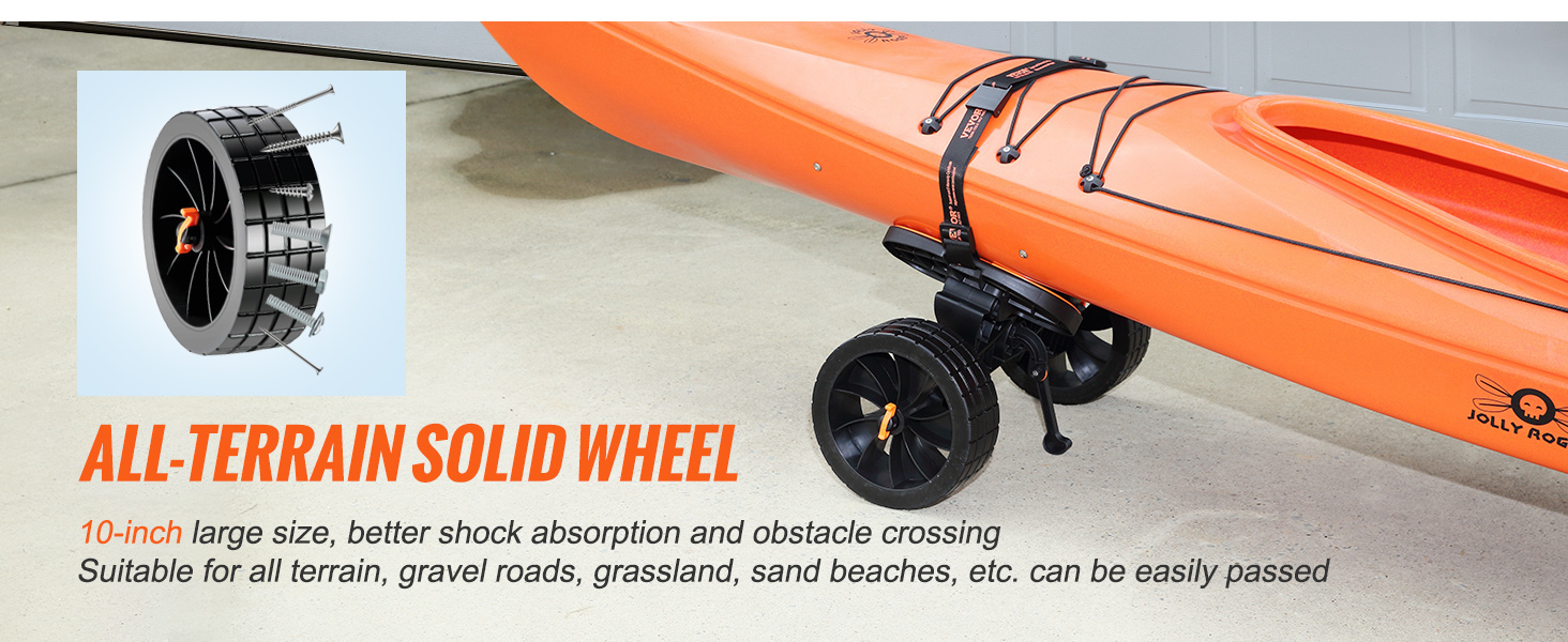 VEVOR Heavy Duty Kayak Cart, 320lbs Load Capacity, Detachable Canoe ...
