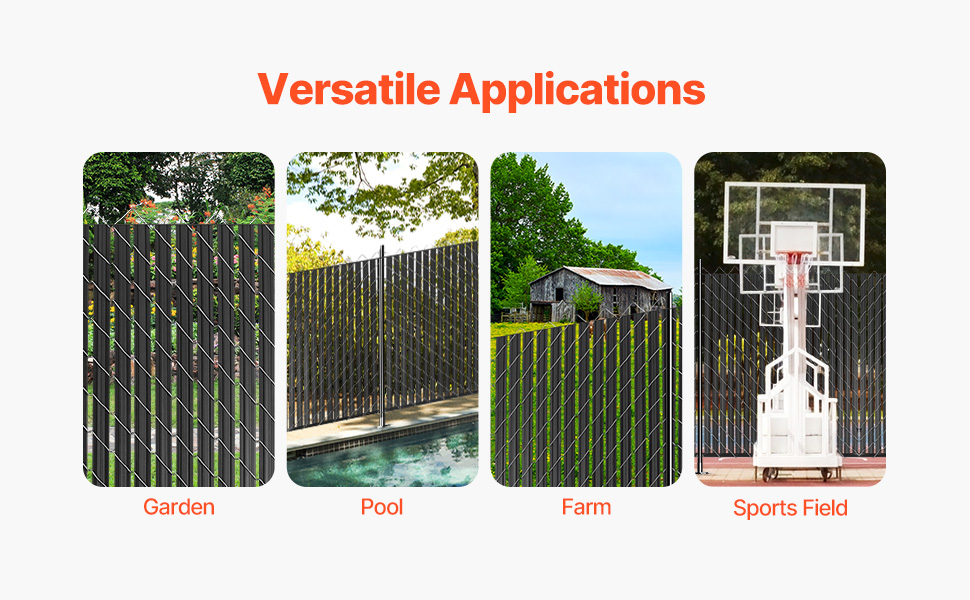 VEVOR Chain Link Fence Privacy Slats Double-Wall with Wings for 8' High ...