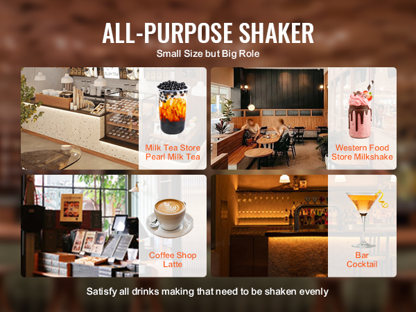 VEVOR Milkshake Maker Machine, 120W Commercial Milk Tea Shaker Machine ...