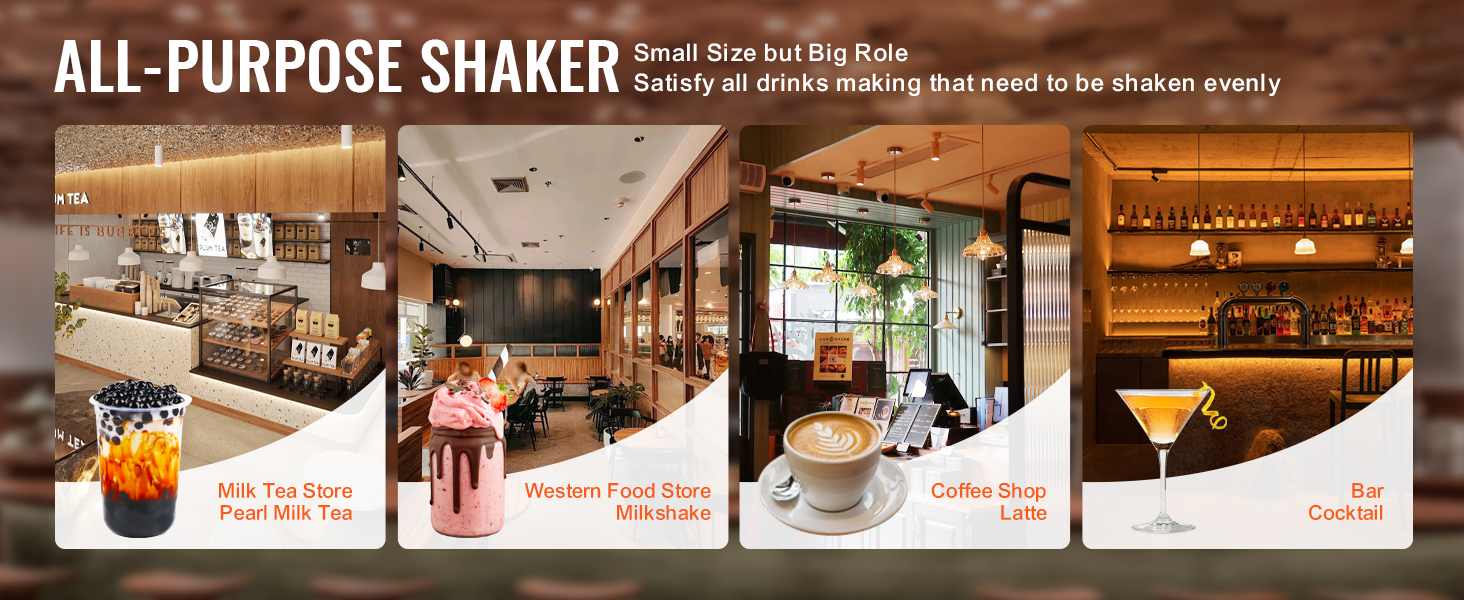 VEVOR Milkshake Maker Machine, 120W Commercial Milk Tea Shaker Machine ...