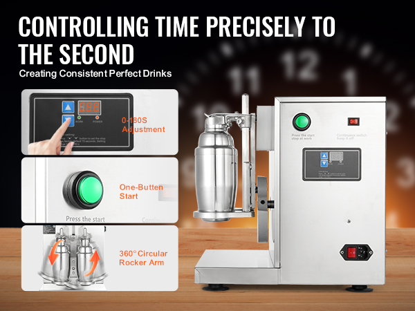VEVOR Milkshake Maker Machine, 120W Commercial Milk Tea Shaker Machine ...