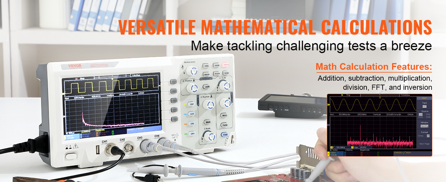 Vevor Digital Oscilloscope 1gs S Sampling Rate 100mhz Bandwidth
