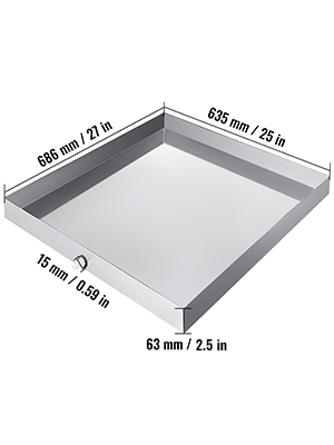 VEVOR 27 x 25 x 2.5 Inch Washing Machine Pan 304 Stainless Steel ...