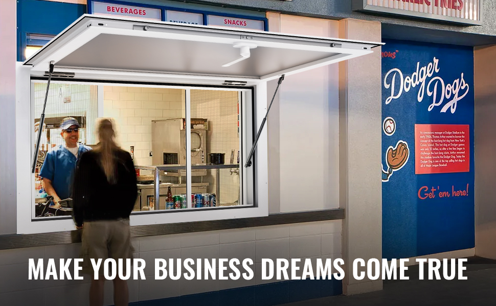 VEVOR 36"L x 24"W Concession Stand Serving Window Food Truck Service ...