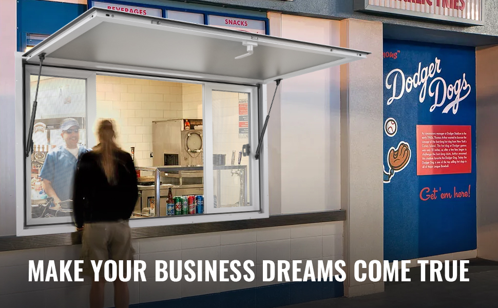 VEVOR 48"L x 36"W Concession Stand Serving Window Food Truck Service ...