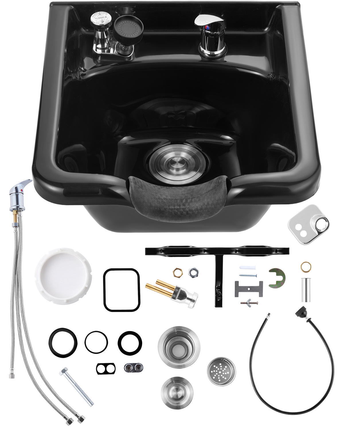 VEVOR Shampoo Bowl Sink Black ABS Plastic Salon and Spa Hair Sink ...