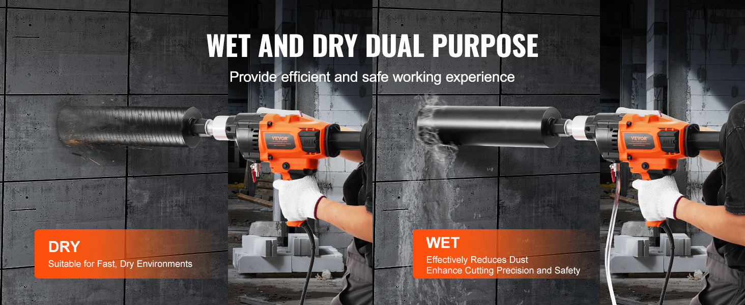 VEVOR Core Drill Machine 0.8-7.1in Dia 2600W Handheld Core Drill Rig ...