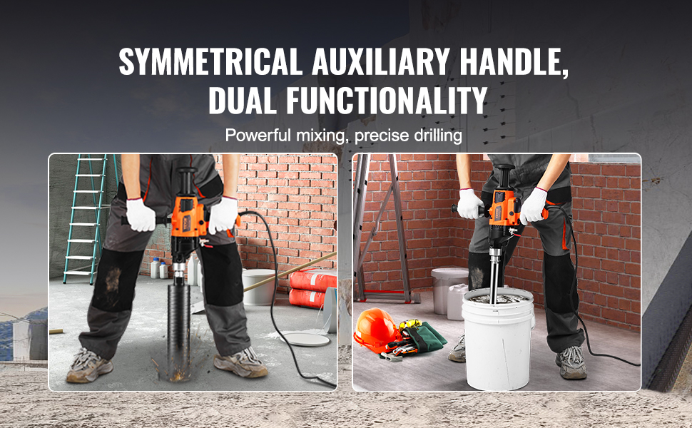 VEVOR Core Drill Machine 0.8-6.3in Dia 2000W Handheld Core Drill Rig ...
