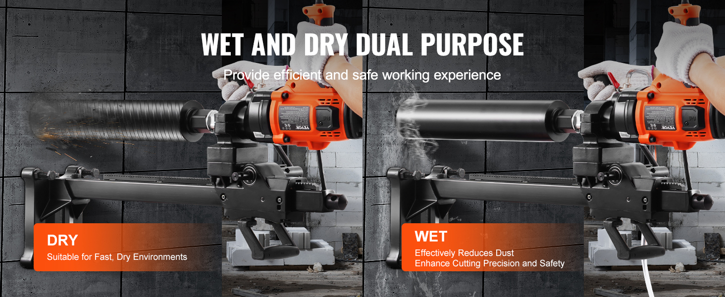 VEVOR Core Drill Machine 0.8-6.3in Dia 2000W Handheld and Stand Core ...