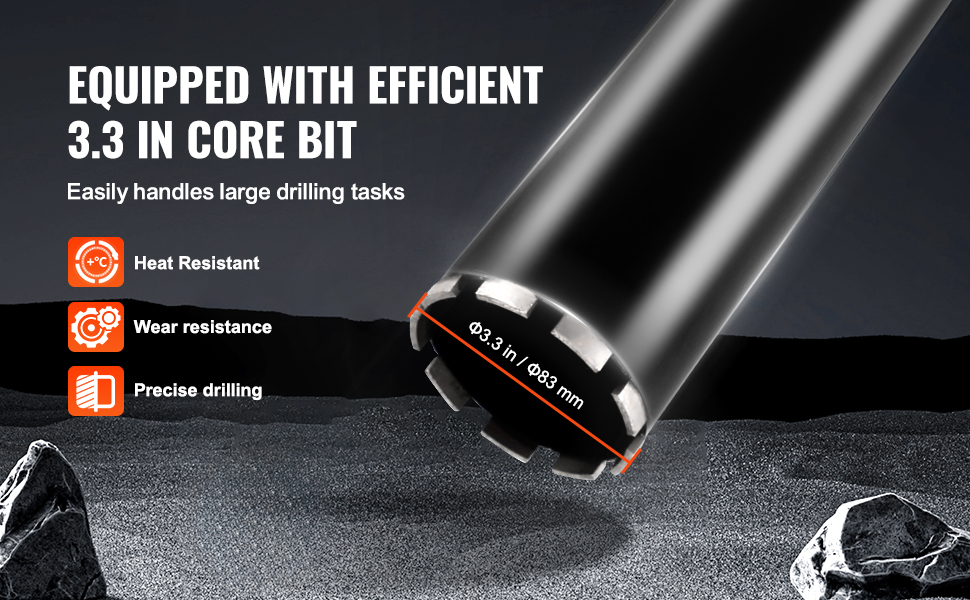 VEVOR Core Drill Machine 0.8-6.3in Dia 2000W Handheld and Stand Core ...