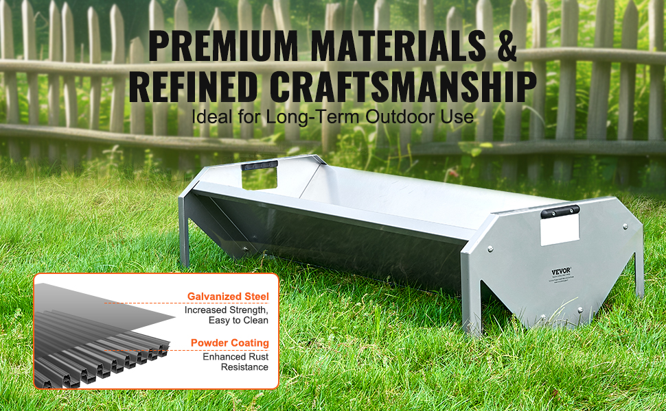 VEVOR Livestock Feeding Trough 22 Gallon Capacity 45" Goat Feeder for ...