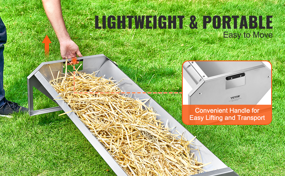 VEVOR Livestock Feeding Trough 22 Gallon Capacity 45" Goat Feeder for ...