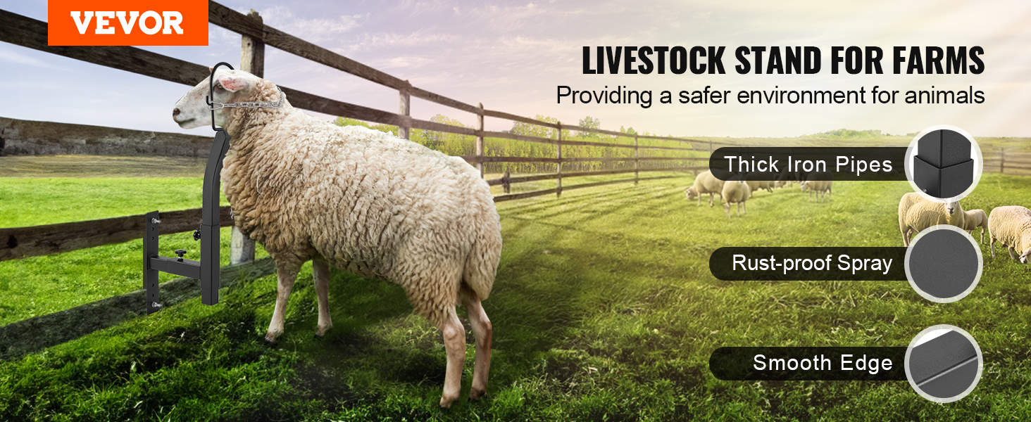 VEVOR Livestock Trimming Stand, Goat & Sheep Stand 9.37-12.8 inch ...
