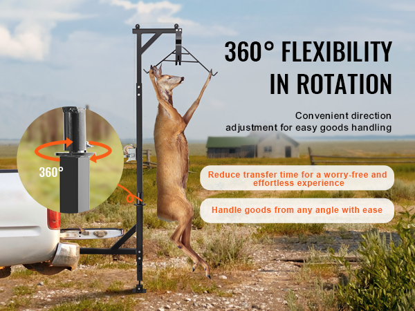 VEVOR Hitch Mounted Deer Hoist, 500 lbs Load Capacity, Hitch Game Hoist ...