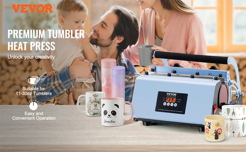 VEVOR Presse à Chaud pour Tasses Mugs Machine de Sublimation 32,5-89 cL ...