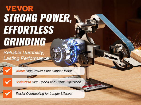 VEVOR Belt Grinder Sander 30 x 1-Inch Variable Speed with VFD 2 ...