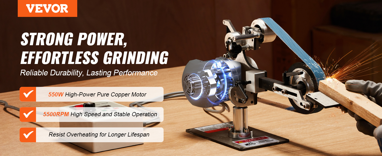 VEVOR Belt Grinder Sander 30 x 1-Inch Variable Speed with VFD 2 ...