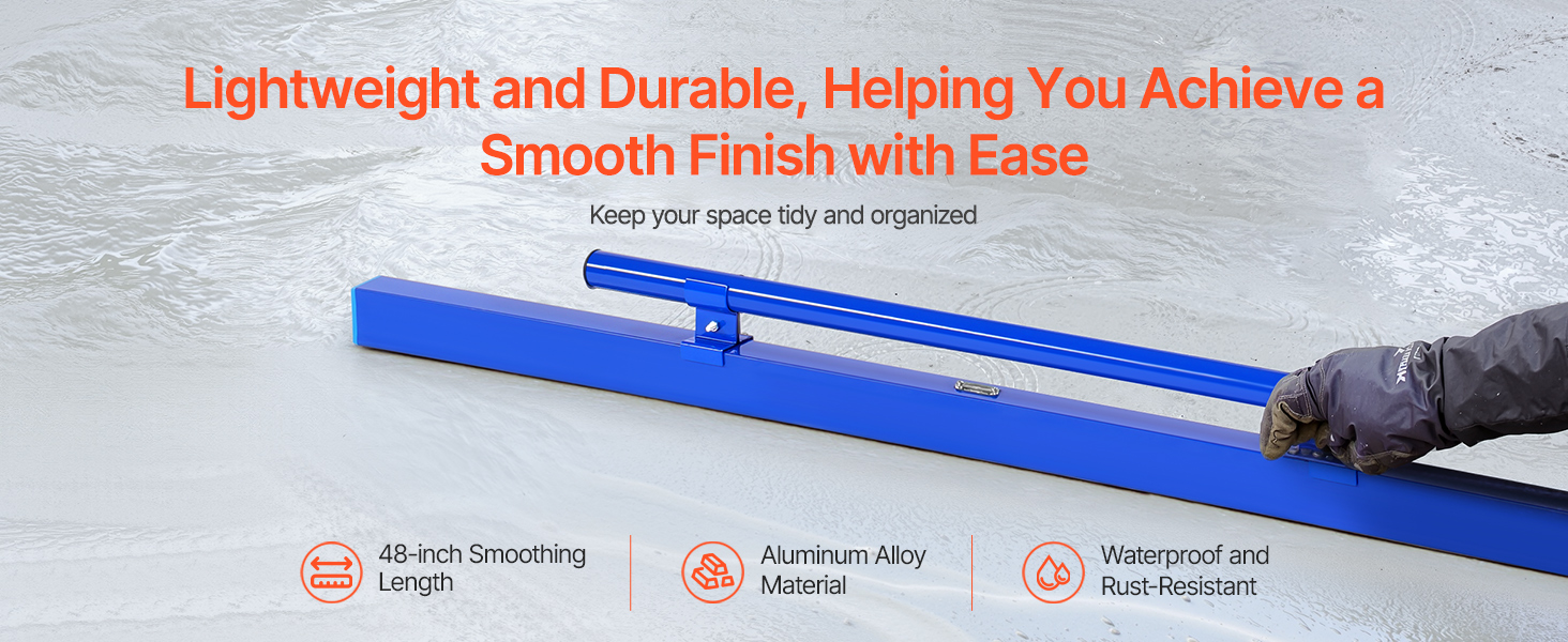 Concrete Screed 48 in Concrete Leveling Tool with Detachable Handle ...