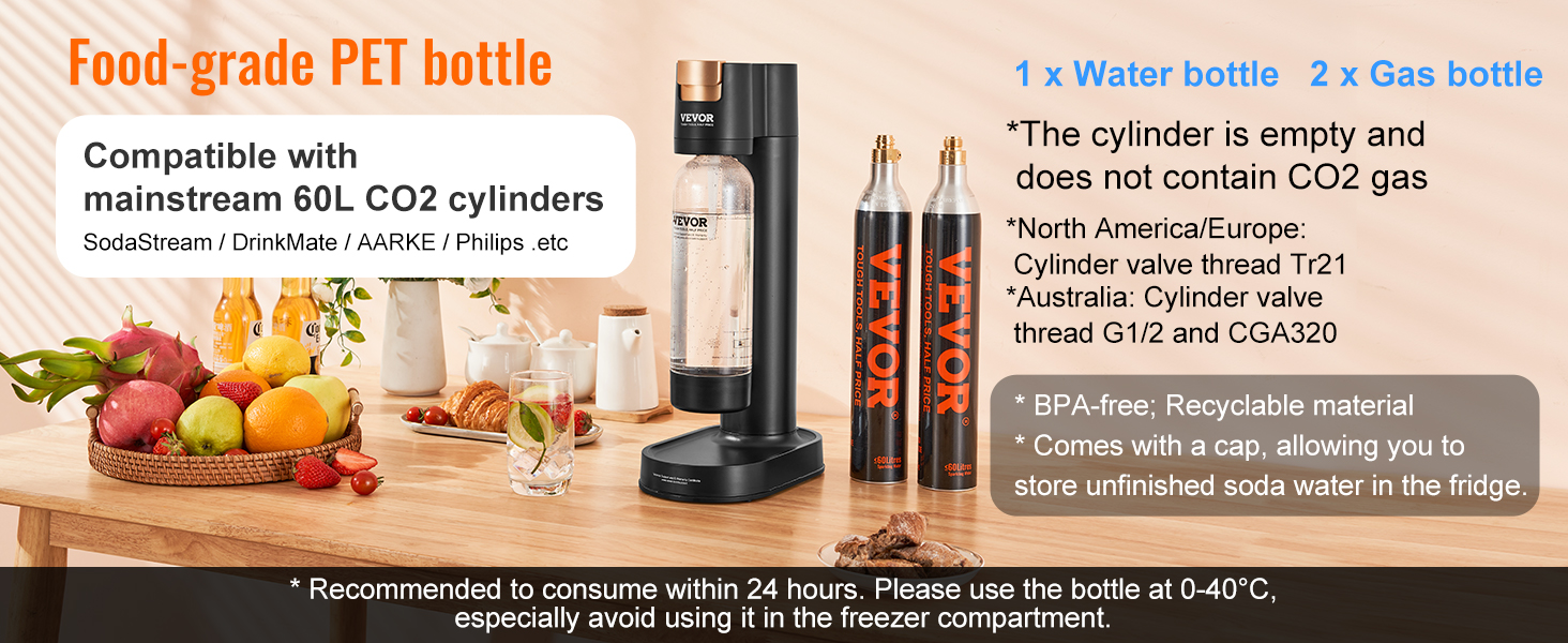 VEVOR Sparkling Water Maker, Soda Maker Machine for Home Carbonating ...