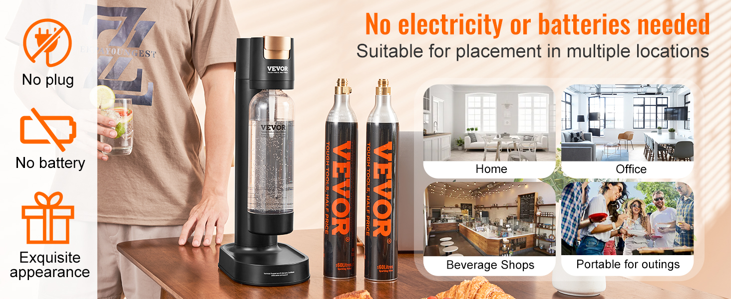 VEVOR Sparkling Water Maker, Soda Maker Machine for Home Carbonating ...