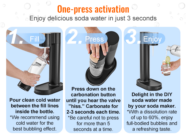 VEVOR Sparkling Water Maker, Soda Maker Machine for Home Carbonating ...