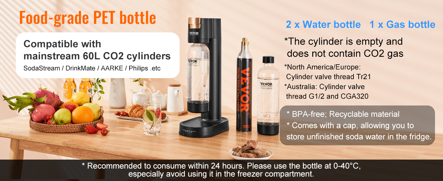 VEVOR Sparkling Water Maker, Soda Maker Machine for Home Carbonating ...