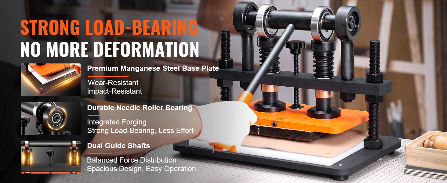 VEVOR Leather Cutting Machine, 10.2 x 5.9 in Embossing Plate Manual Die ...