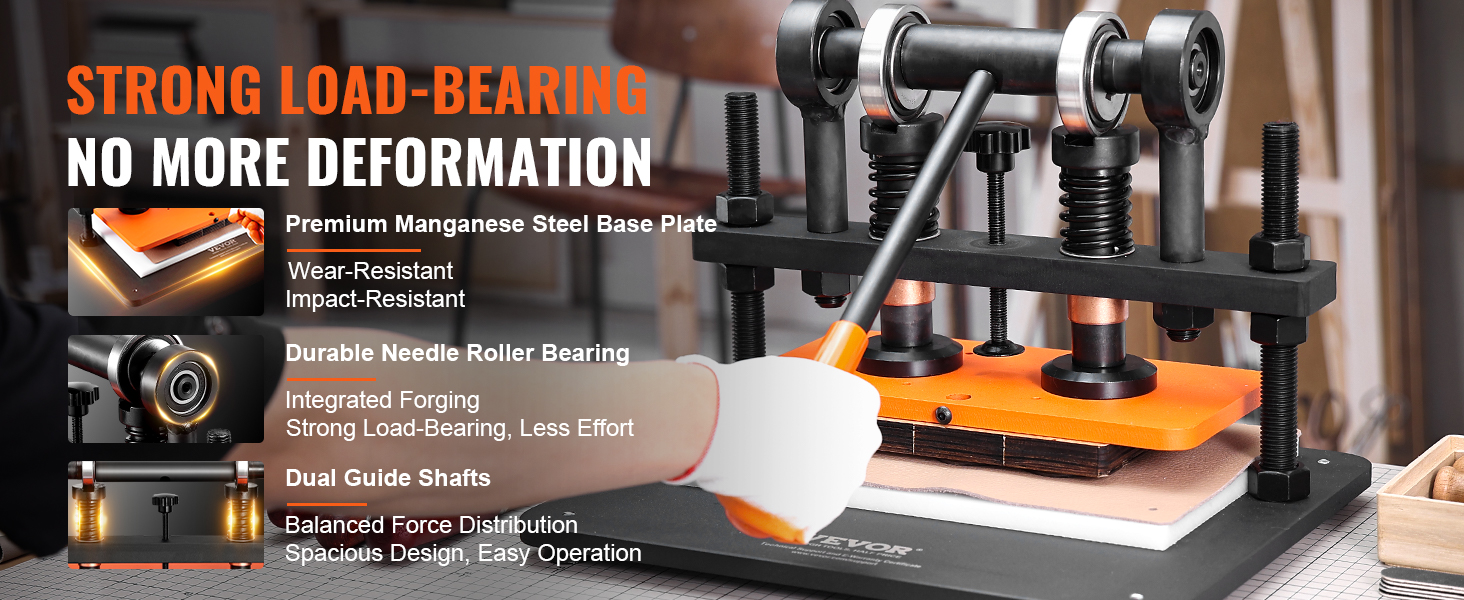 VEVOR Leather Cutting Machine, 11 x 5.5 in Embossing Plate Manual Die ...