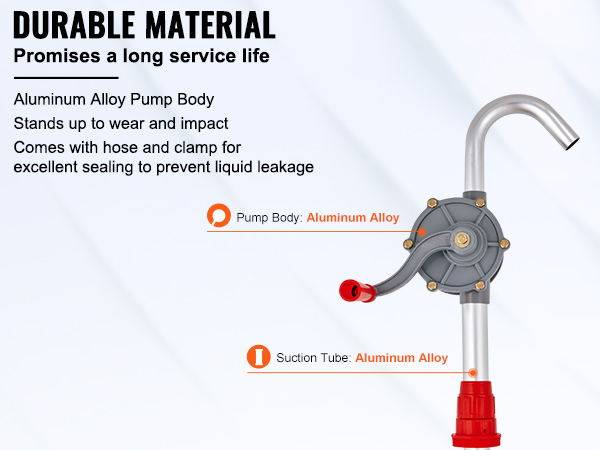 VEVOR Drum Pump, 6 GPM Flow, Rotary Barrel Pump Hand Crank, Fits 5 to ...
