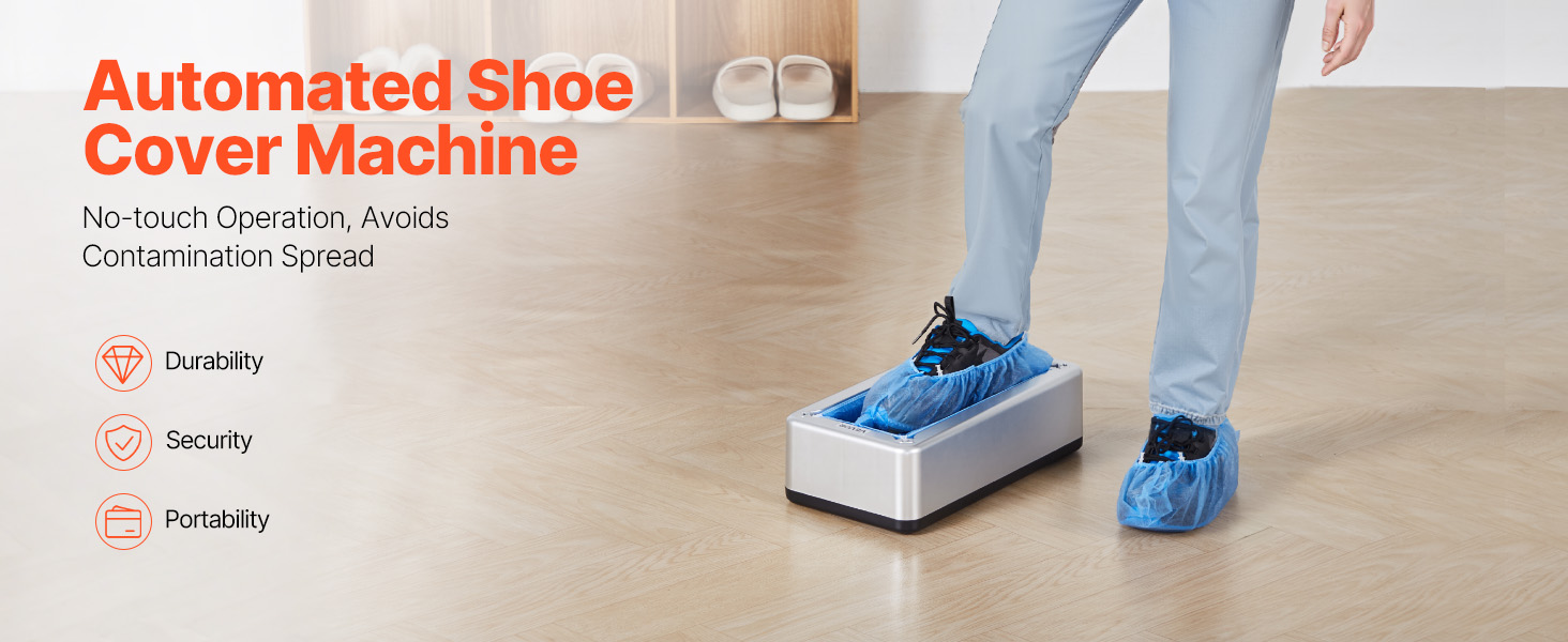 Shoe Cover Dispenser Fits Up to US 11 with 100 Disposable Plastic ...