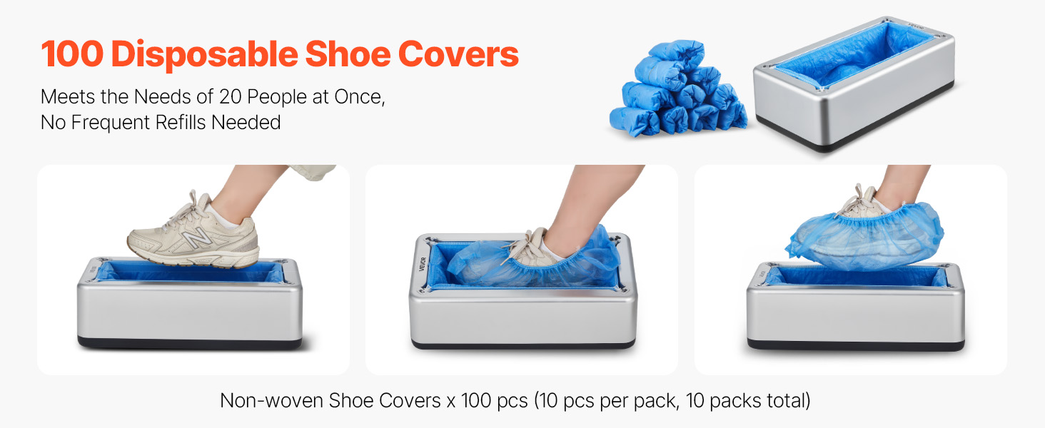 Shoe Cover Dispenser Fits Up to US 11 with 100 Disposable Plastic ...