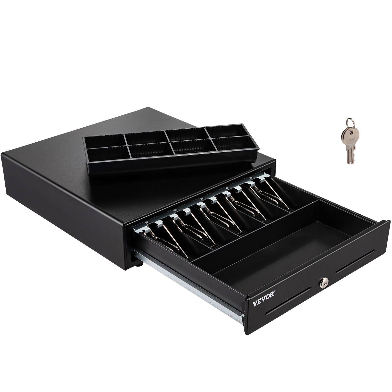 VEVOR Cash Register Drawer, 16" 2 Unlocking Ways, Fully Removable ...
