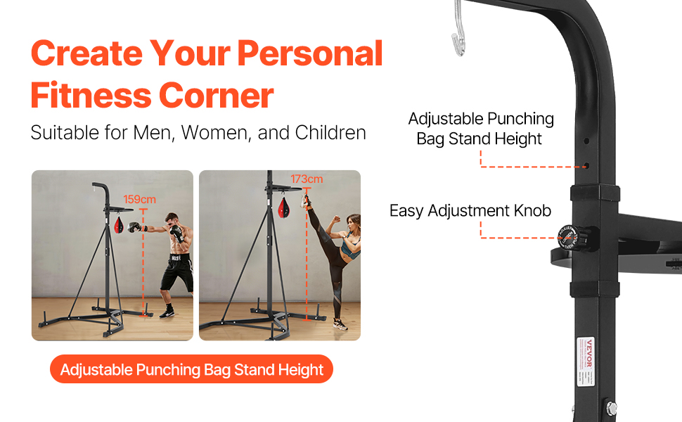 2 in 1 Heavy Duty Punching Bag Frame Boxing Punching Fitness Stand ...