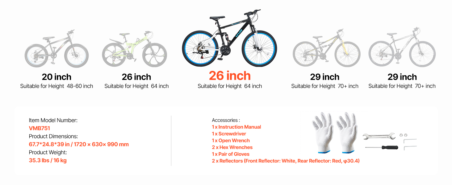 26" Mountain Bike MTB Bicycle 21 Speed Full Suspension Aluminum Dual ...