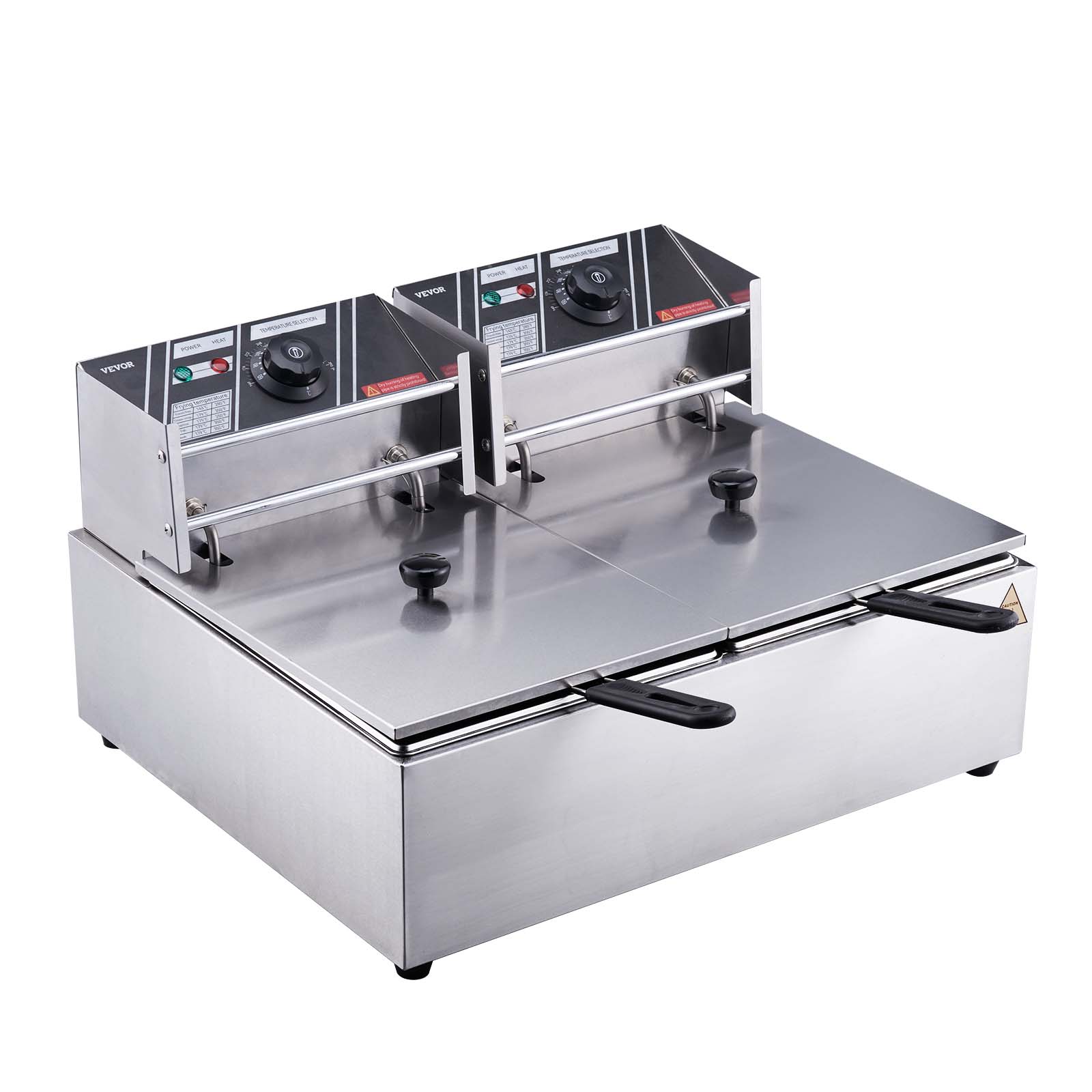 VEVOR Commercial Electric Deep Fryer Countertop Deep Fryer Dual ...
