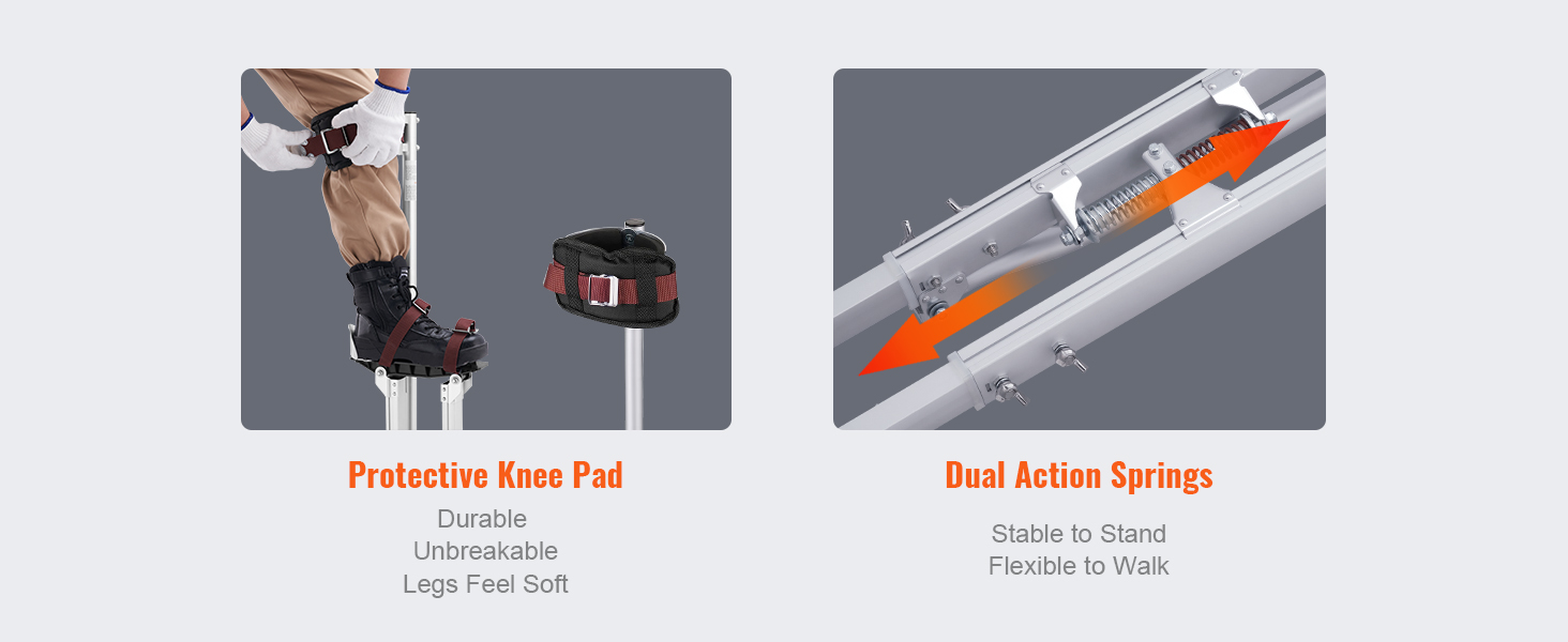 VEVOR Drywall Stilts, 36''-50'' Adjustable Aluminum Tool Stilts with ...