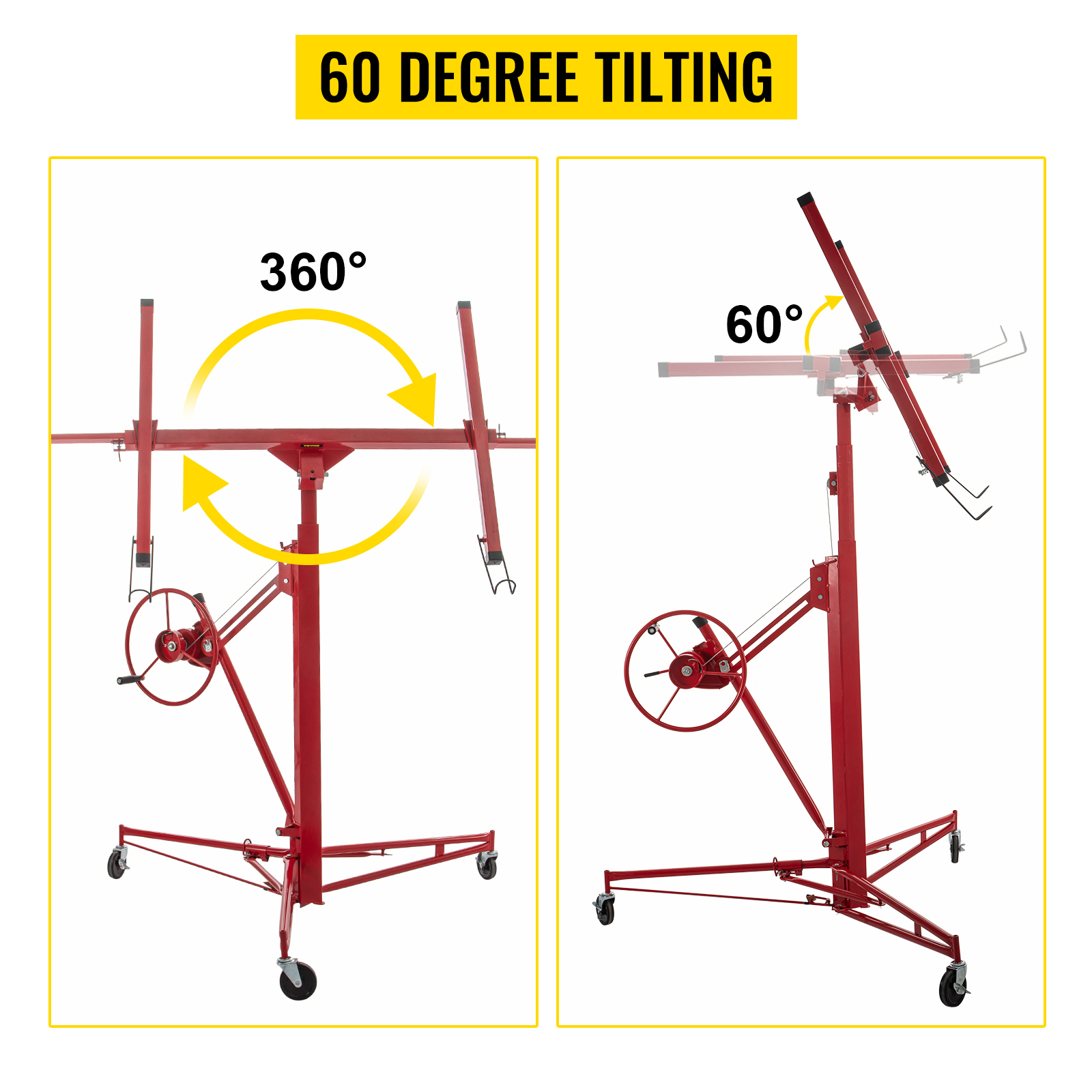 VEVOR Drywall Rolling Lifter Panel, 16ft Sheetrock Lift Drywall Lift ...