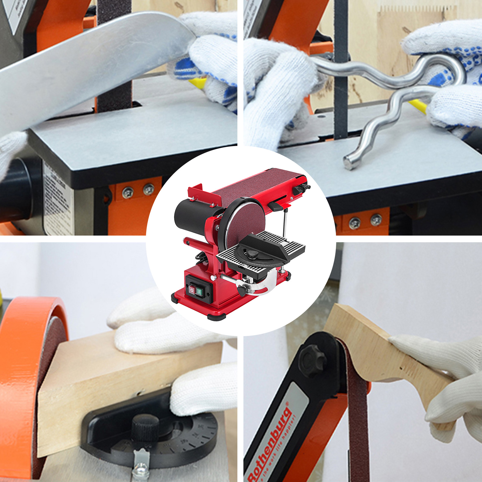 VEVOR Belt Sander 4" x 36", Disc Combo Sander 6",Electric Adjustable ...
