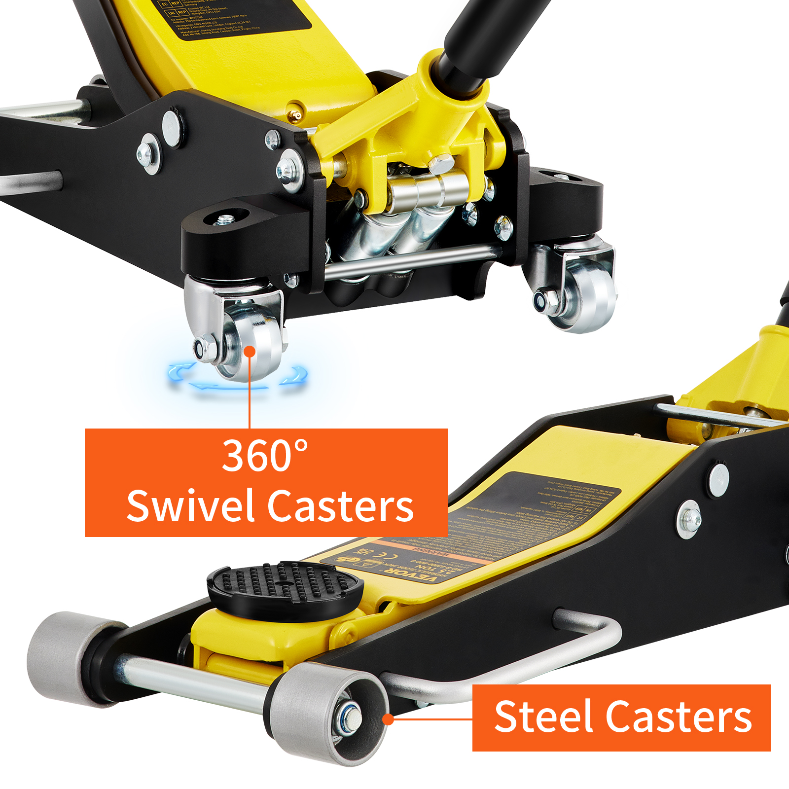 VEVOR Floor Jack, 2.5 Ton Low Profile Floor Jack, Aluminum and Steel ...