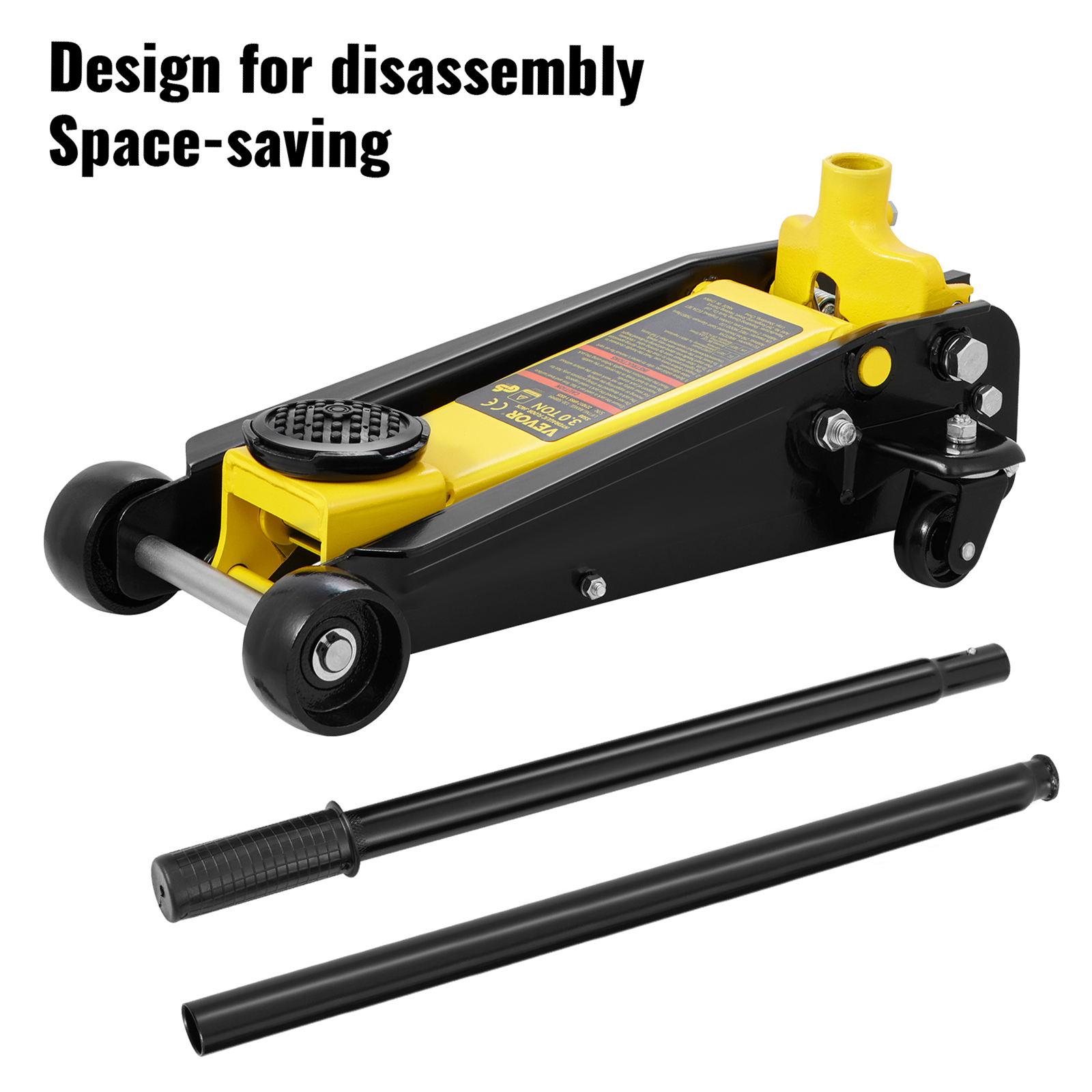 VEVOR Floor Jack, 3 Ton Low Profile Floor Jack, Heavy-duty Steel Racing ...