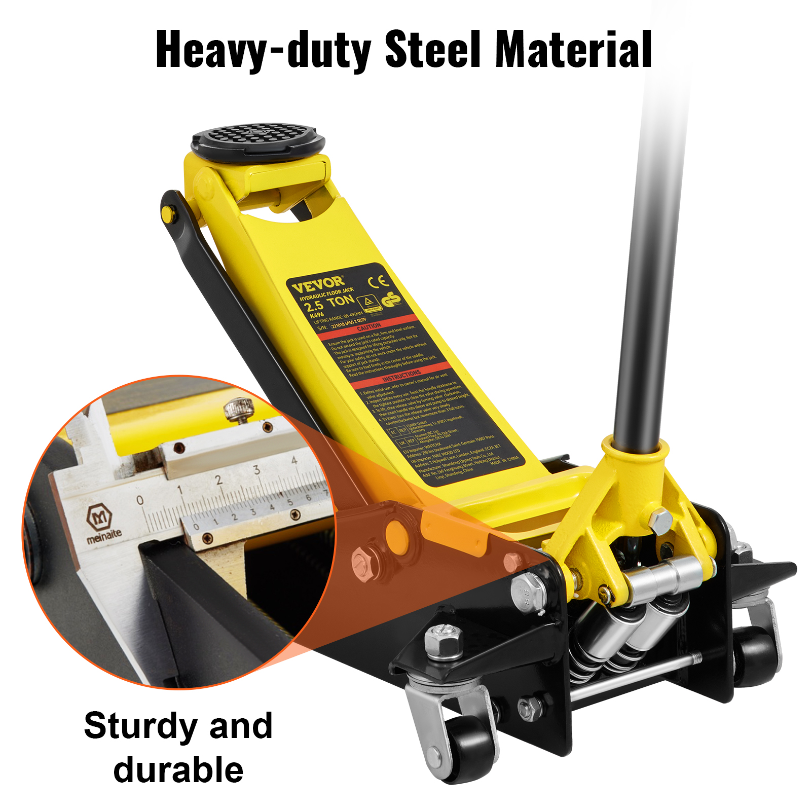 VEVOR Low Profile Floor Jack 2.5 Ton Heavy Duty Steel Dual Piston ...