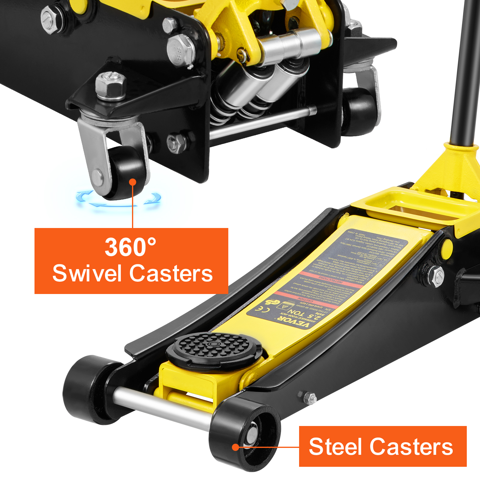 VEVOR Low Profile Floor Jack 2.5 Ton Heavy Duty Steel Dual Piston ...
