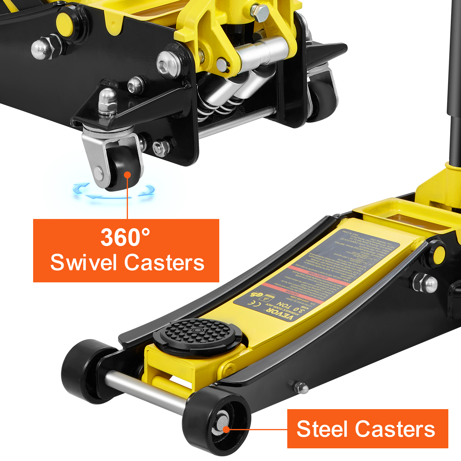 VEVOR Low Profile Floor Jack 3 Ton Heavy Duty Steel Dual Piston | VEVOR US