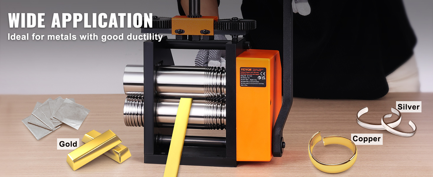 VEVOR Rolling Mill, 2.95"/75 mm Jewelry Rolling Mill Machine, 1: 2 Gear ...