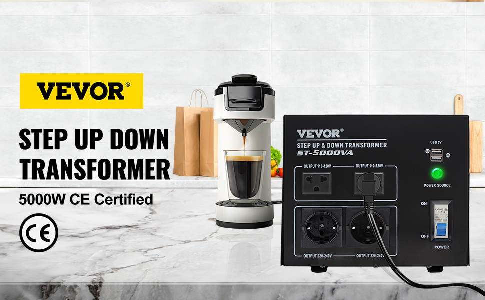 VEVOR Voltage Converter Transformer,5000W Heavy Duty Step Up/Down ...