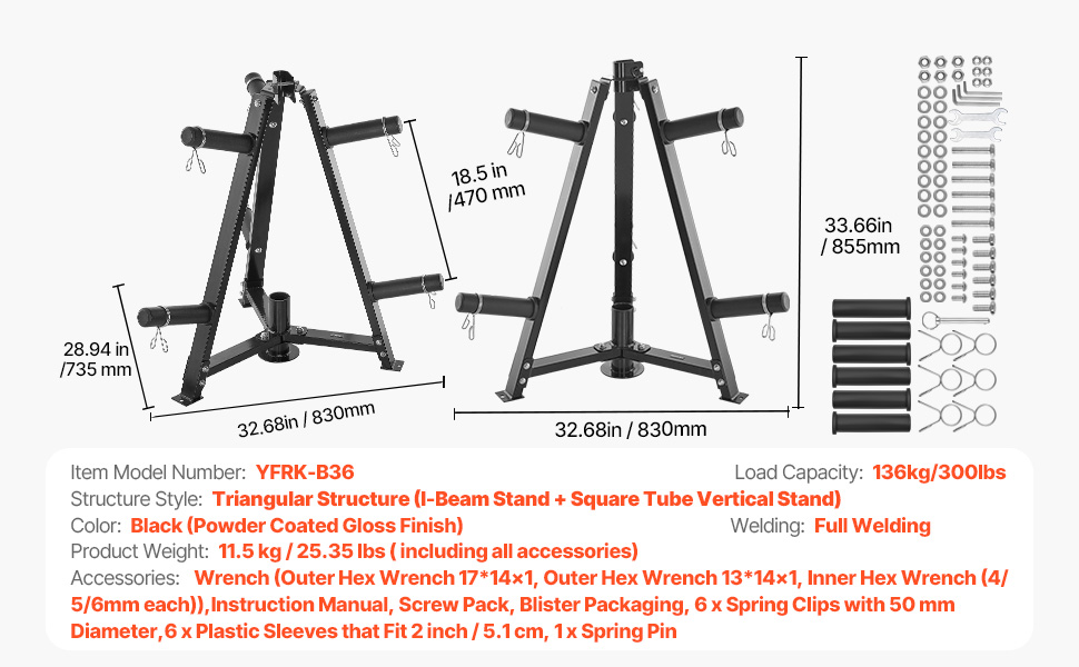 Weight Plate Rack Weight Plate Tree Home Gym Barbell Storage Stand 2 ...