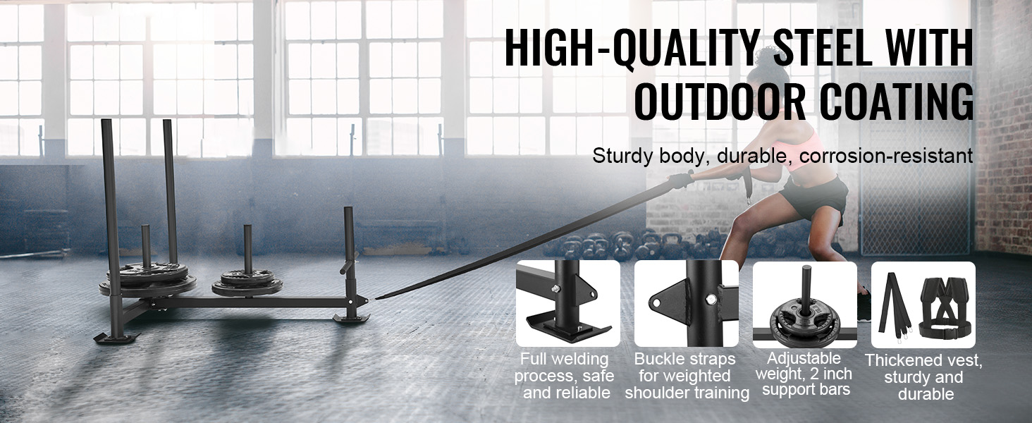 VEVOR Weight Training Sled, Pull Push Power Sled with Handle, Fitness ...