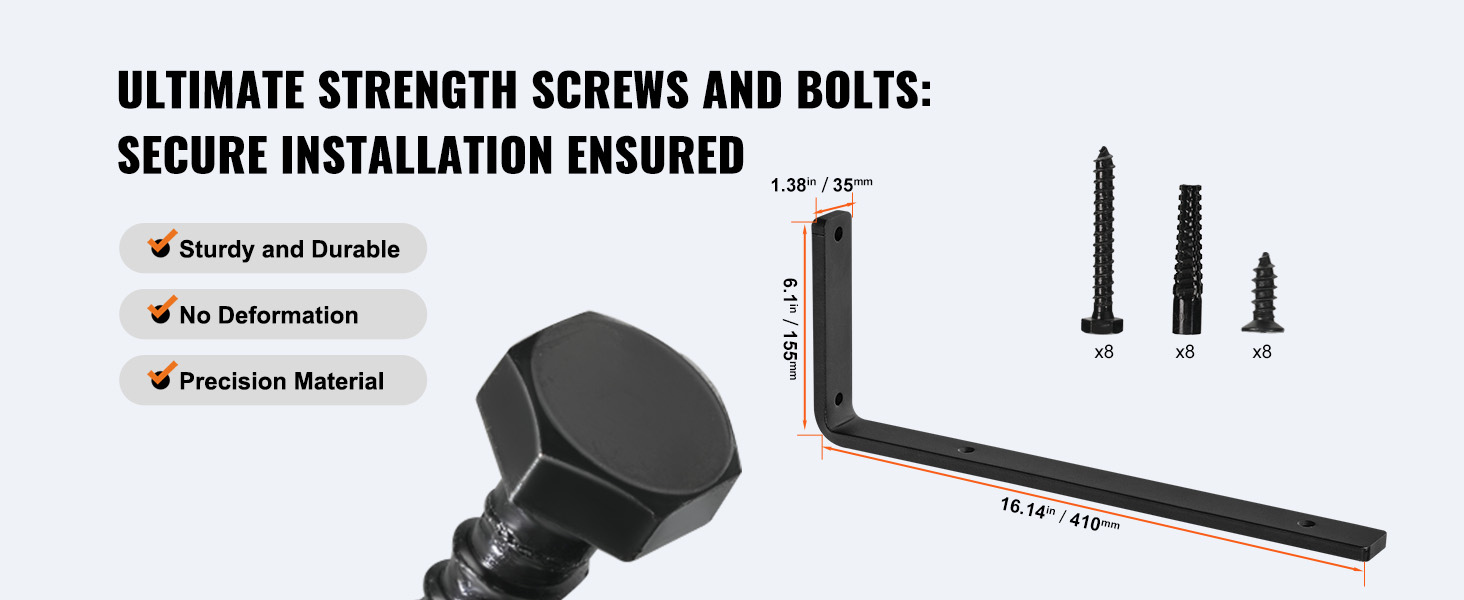 VEVOR Shelf Bracket, 41 x 15.5 cm 4 Pcs, Heavy Duty Floating Shelf ...